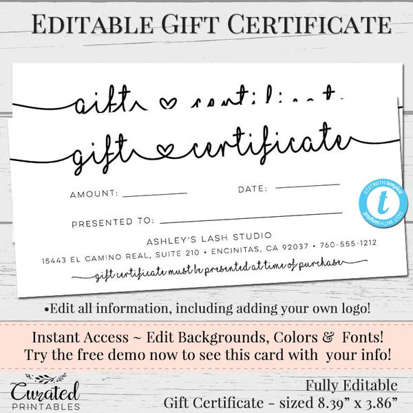 Printable Gift Cert - 60+ Gift Ideas for 2024