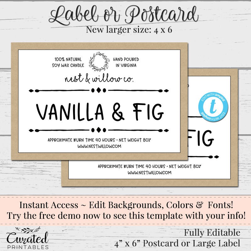 4x6 label template - Etsy.de