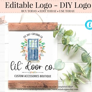 Editable Door Logo, Front Door Logo, Instant Download Logo, DIY Logo ...