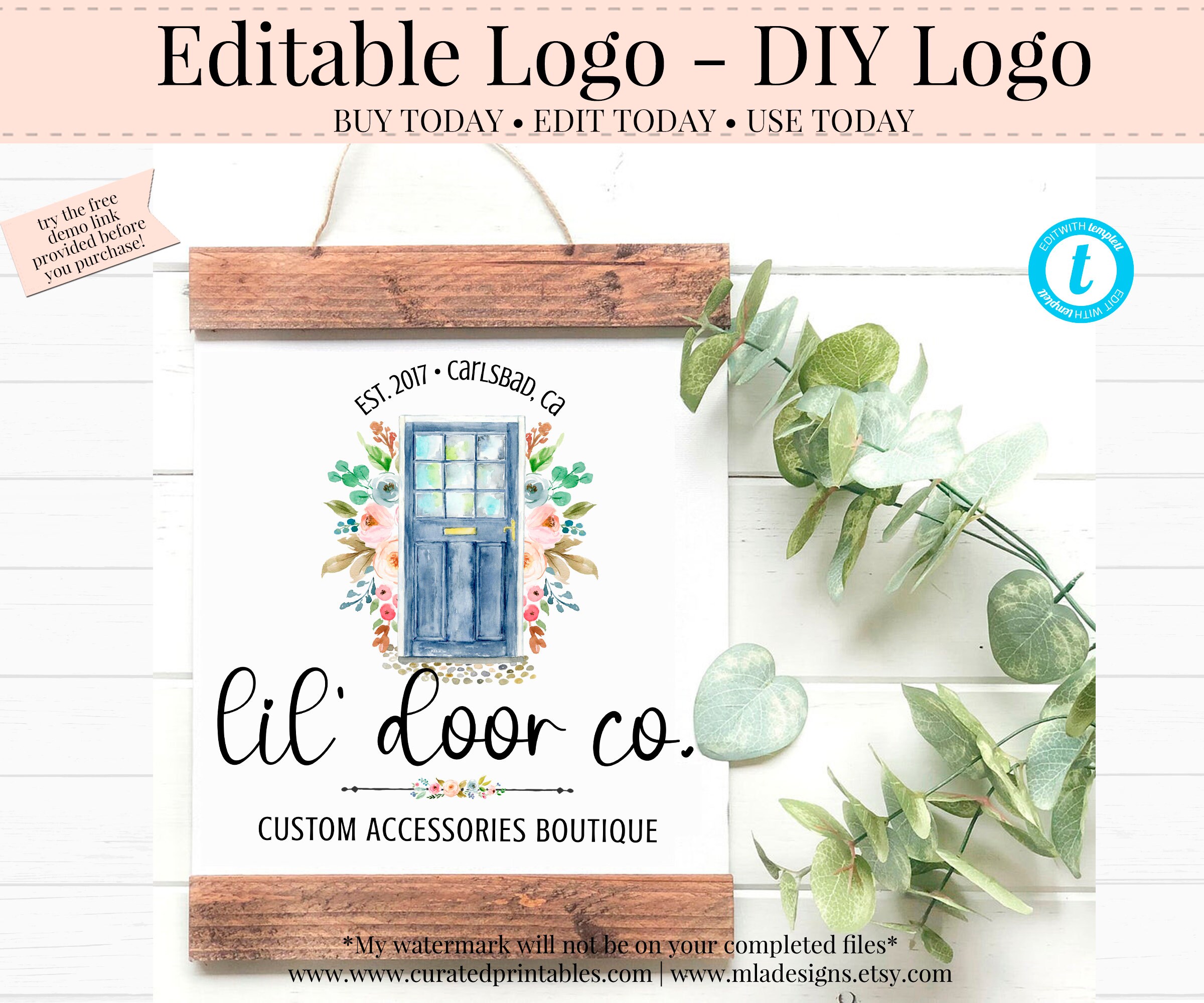 Editable Door Logo Front Door Logo Instant Download Logo - Etsy