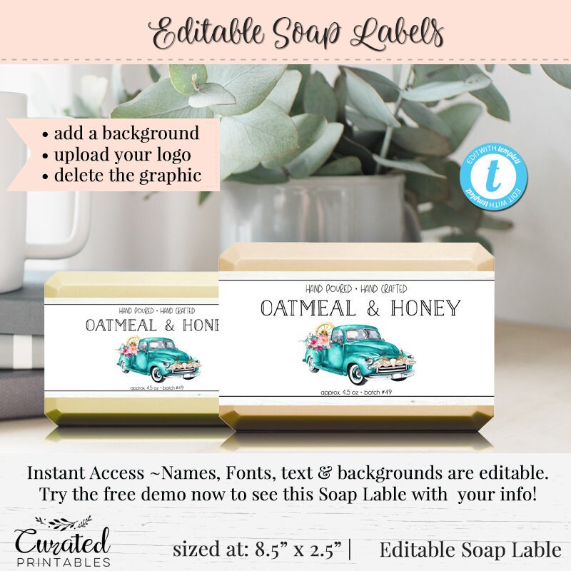Soap Label Editable Label Bath Product Label DIY Ingredient | Etsy
