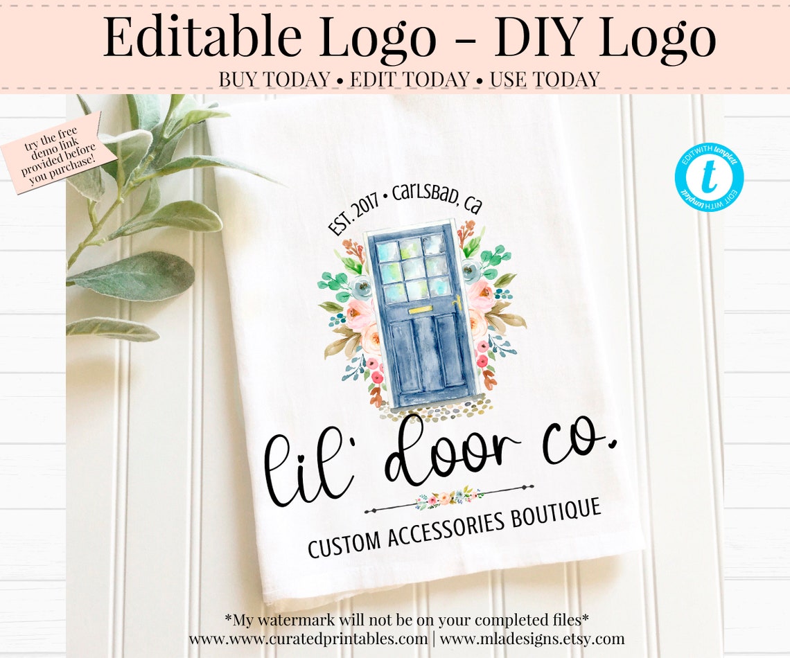 Editable Door Logo Front Door Logo Instant Download Logo - Etsy