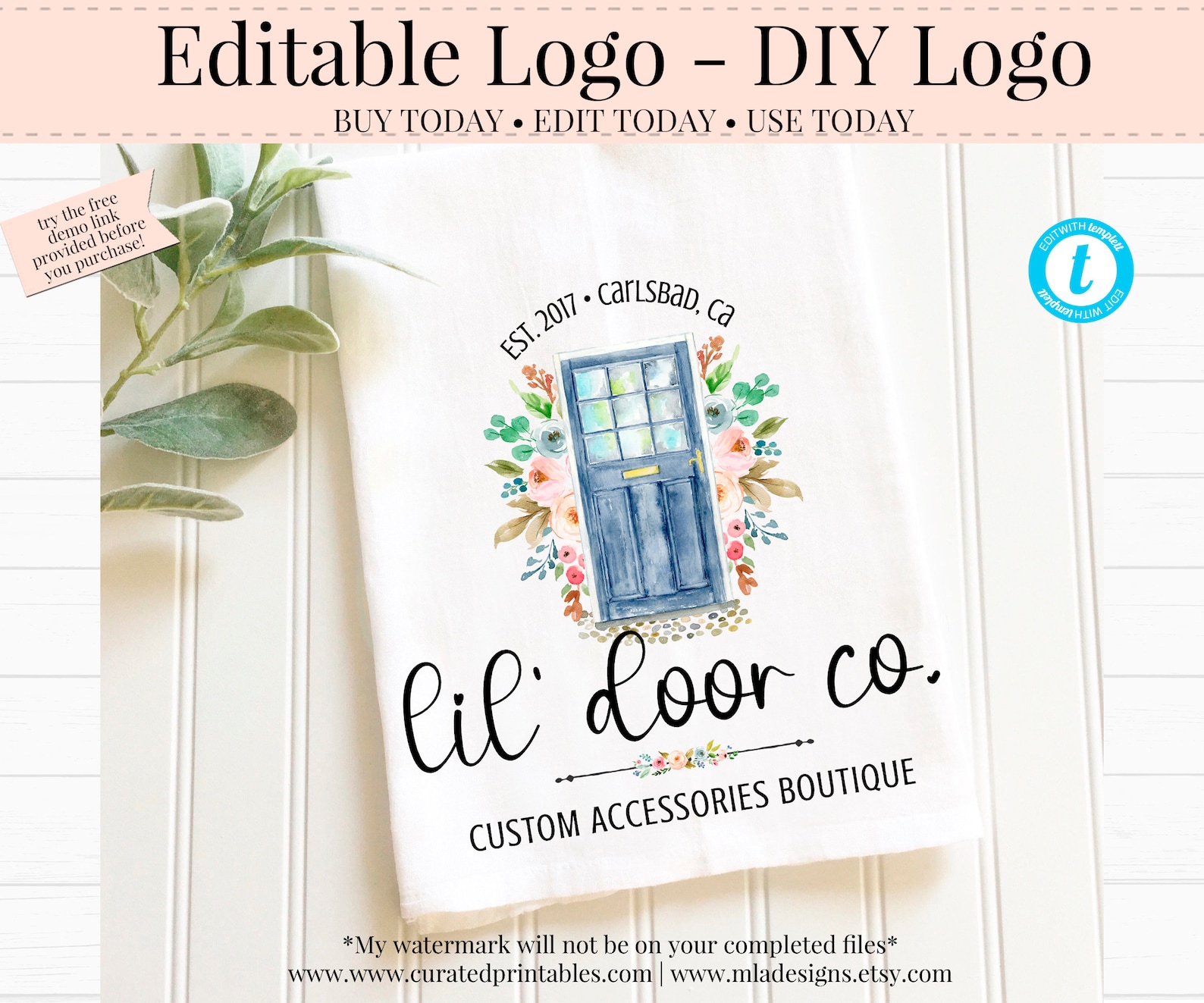 Editable Door Logo Front Door Logo Instant Download Logo - Etsy