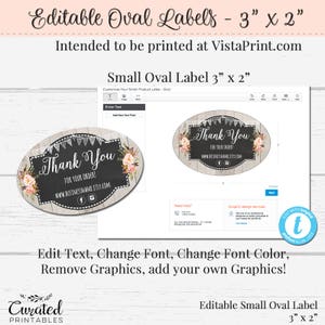 Oval Product Label, Editable Label, 3 X 2 Oval Sticker, DIY Ingredient ...