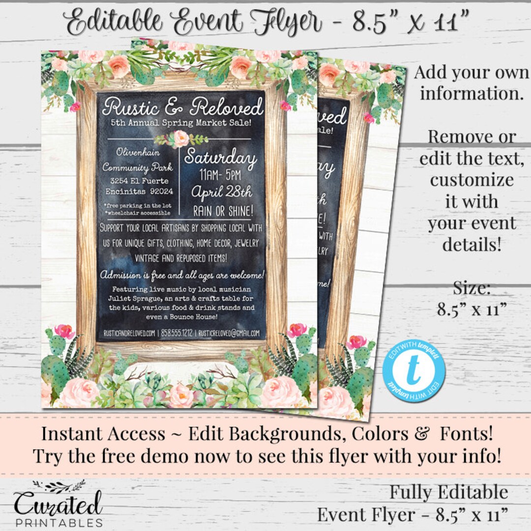 Event Flyer, Custom Flyer, Vendor Flyer, Invitation for Vendors, DIY ...