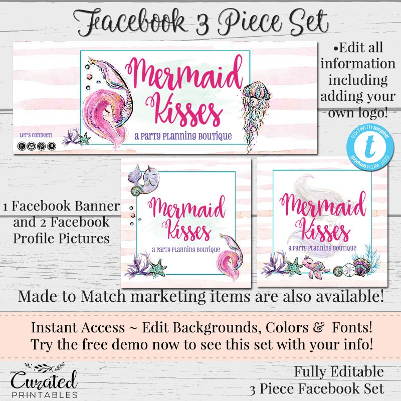 DIY Etsy Cover Photo Etsy Banner Editable Set DIY Etsy Set | Etsy