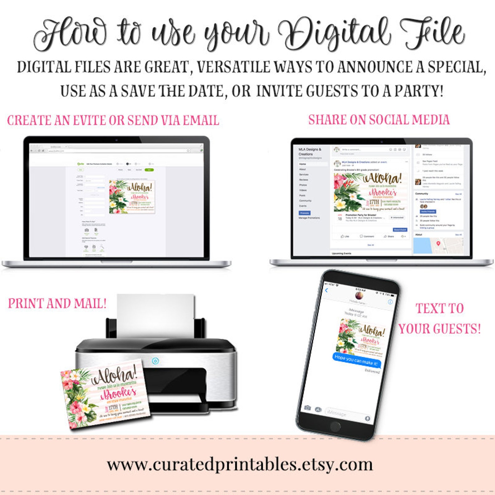 Graduation Invitation, Promotion Invitation Template, Printable DIY ...