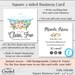 Bathtub Business Card, Editable Business Card, Square Business Card ...