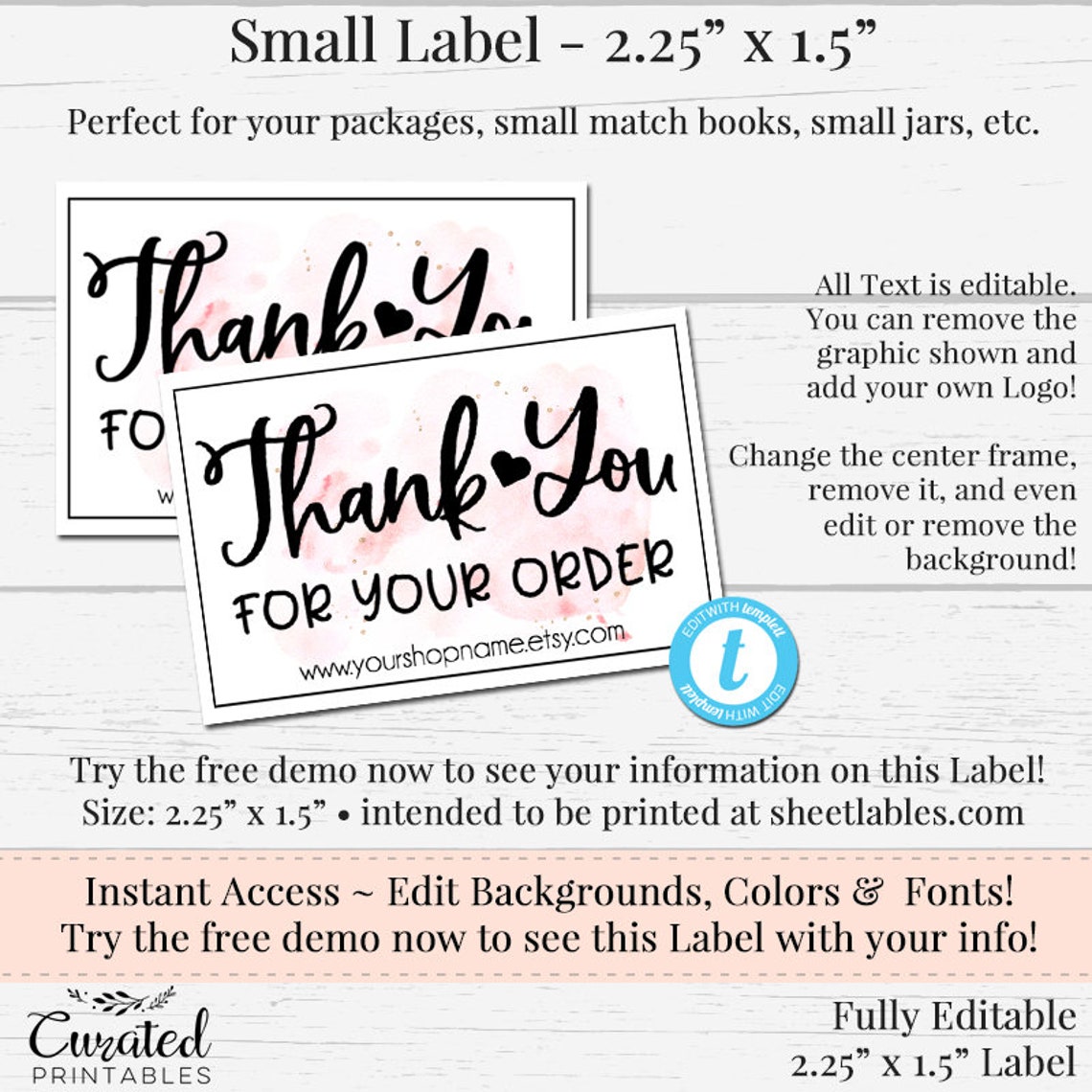DIY Small Label, Editable Label, Small Product Label, DIY Ingredient ...
