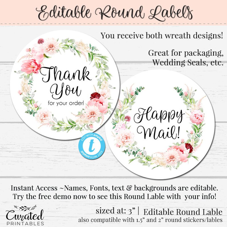 Round Label Editable Label 3 Inch Round Label Label DIY - Etsy