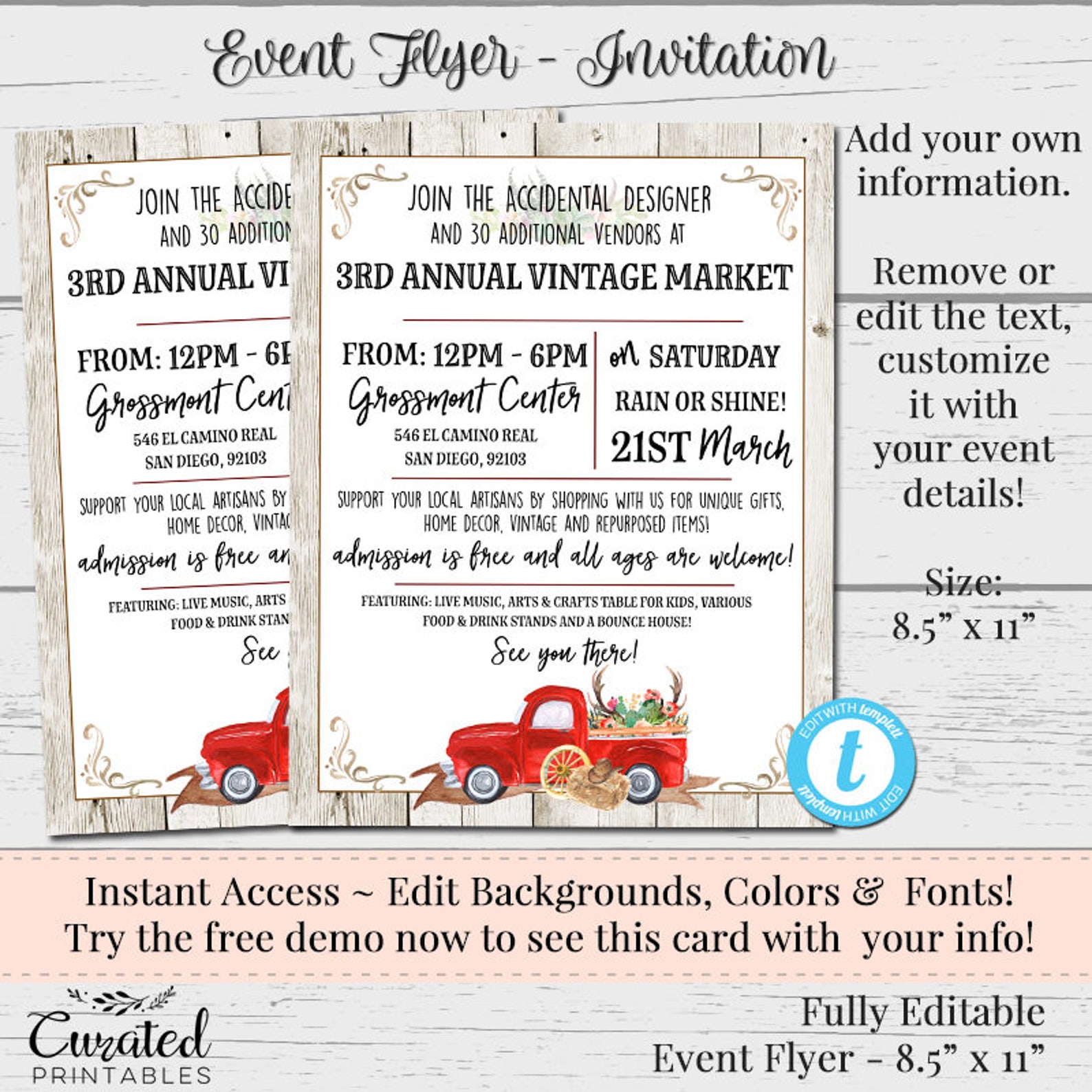 Event Flyer Custom Flyer Vendor Flyer Invitation for - Etsy