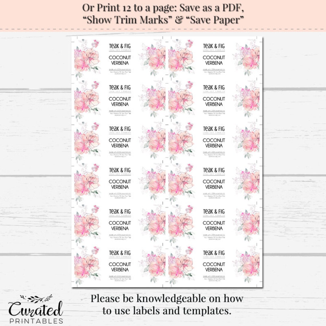 Small Jar Label Editable Bottle Label DIY Bottle Label - Etsy