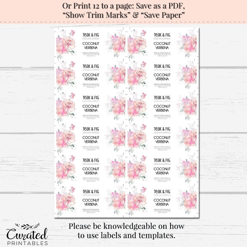 Small Jar Label Editable Bottle Label DIY Bottle Label - Etsy