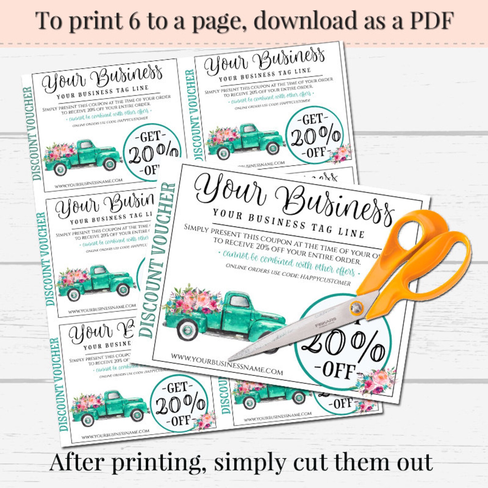 DIY Discount Coupons Editable Coupons DIY Vouchers Editable | Etsy