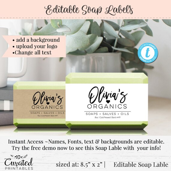 Soap Label Editable Label Bath Product Label DIY Ingredient | Etsy