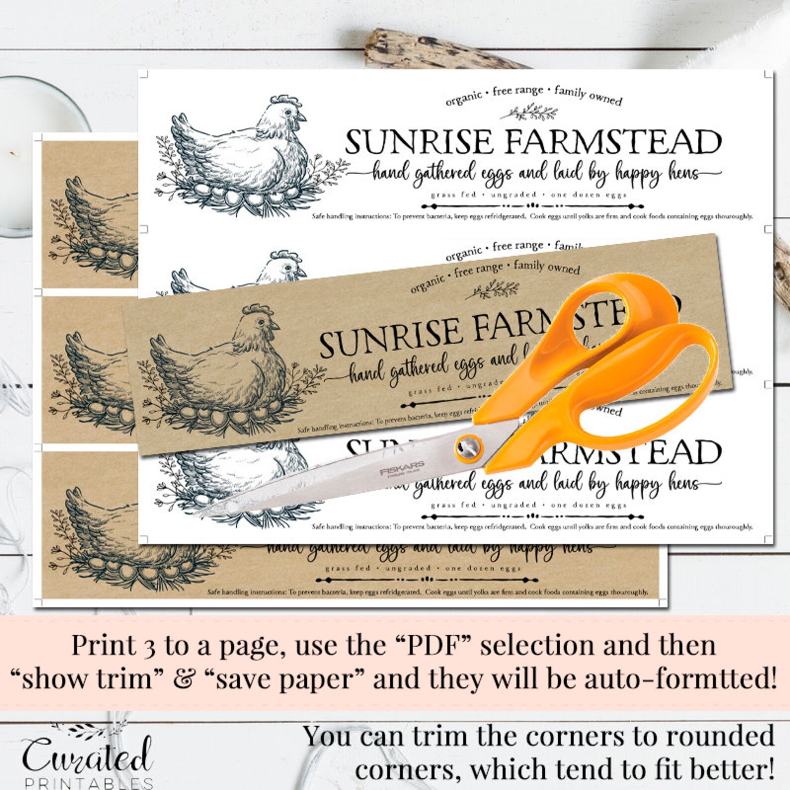 Egg Carton Label Editable Egg Label DIY Egg Carton Topper - Etsy