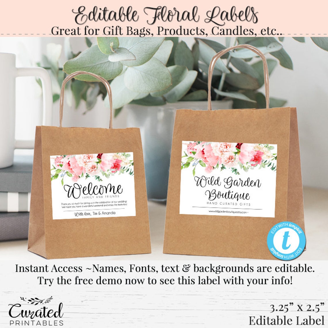 Hang Tag Editable Price Tag DIY Hang Tag Instant Download | Etsy