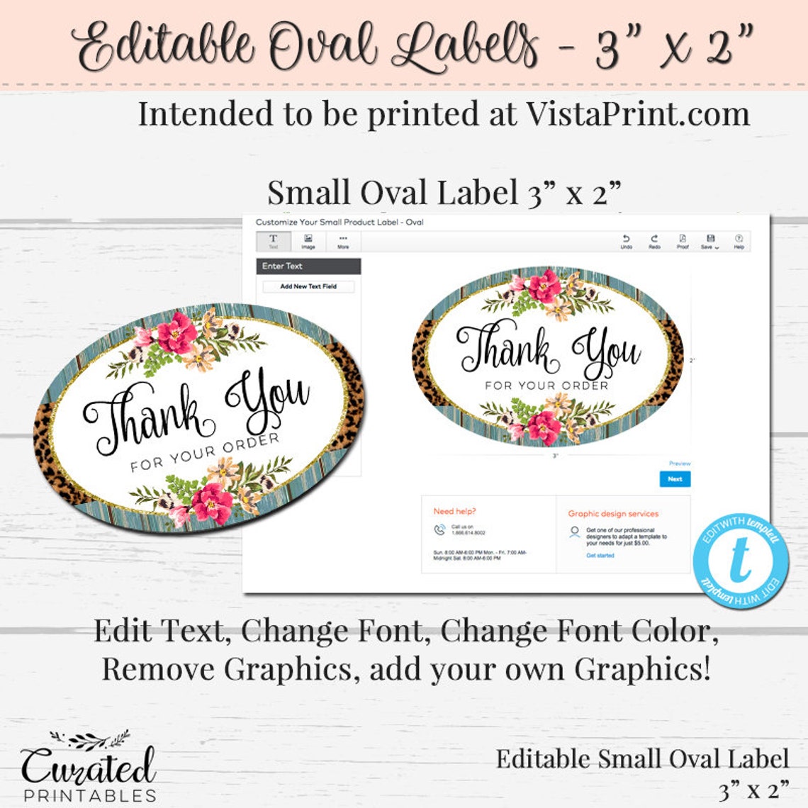 Oval Product Label, Editable Label, 3 X 2 Oval Sticker, DIY Ingredient ...