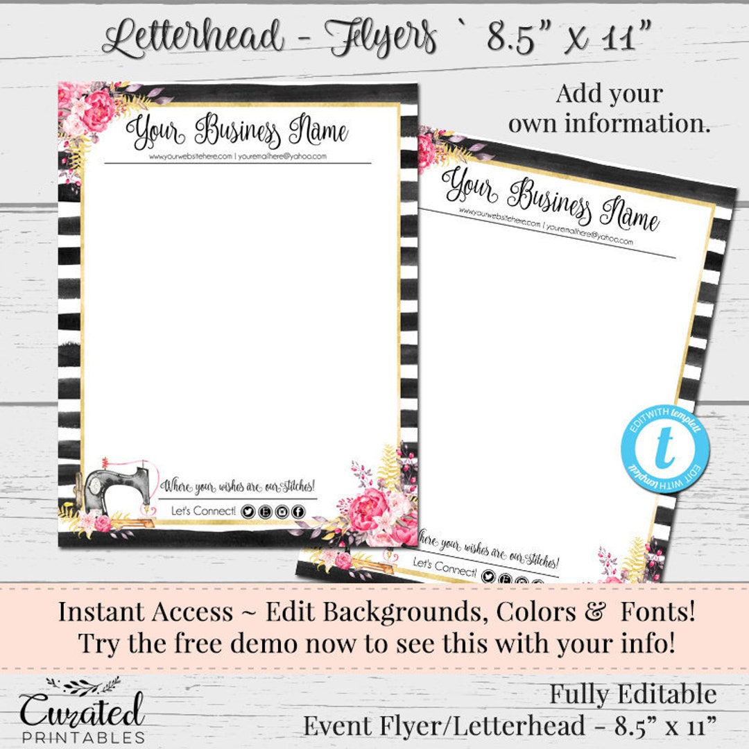 Letterhead, Custom Flyer, Vendor Flyer, Invitation for Vendors, DIY ...