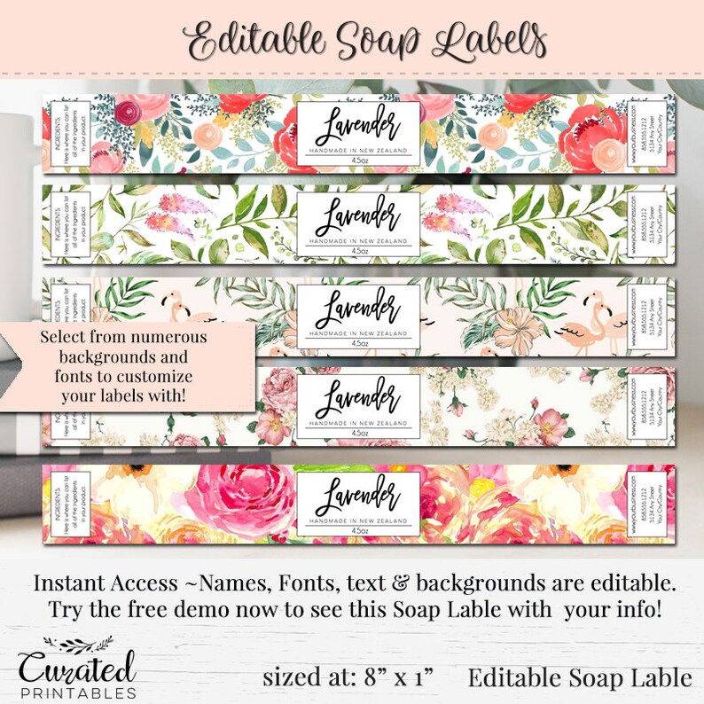 Buy Soap Label Editable Label Bath Product Label DIY Ingredient Online ...
