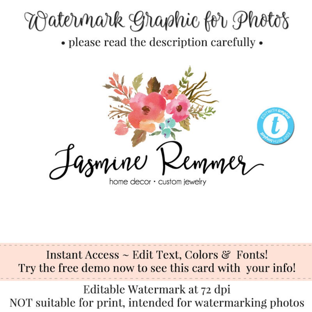 Watermark for Photos, Watermark Graphic, Watermark Logo, Branding ...