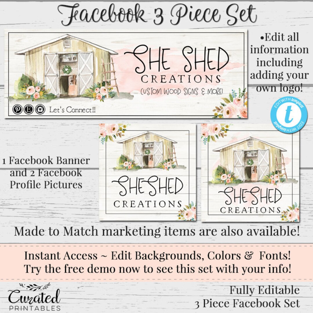 DIY Facebook Set, Customizable Facebook, DIY Facebook, Editable ...