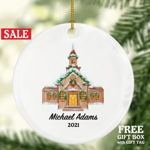 Church Christmas Ornament Personalized - Christian Gift - Custom Name ...