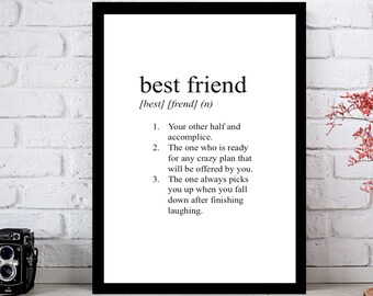Best friend wall art | Etsy