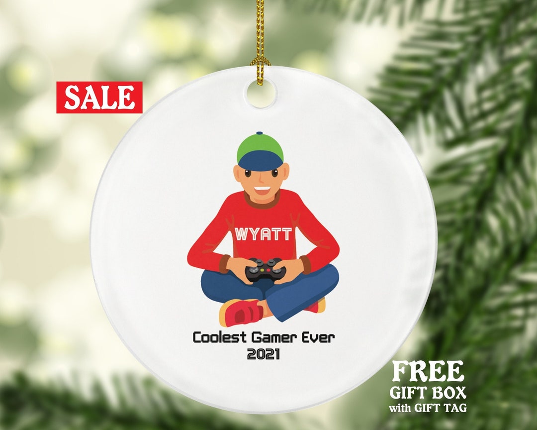 Personalized Video Game Player Gamer Boy Game Christmas Ornament for ...