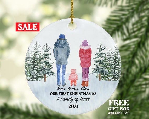 First christmas as a family of 3 ornament store
