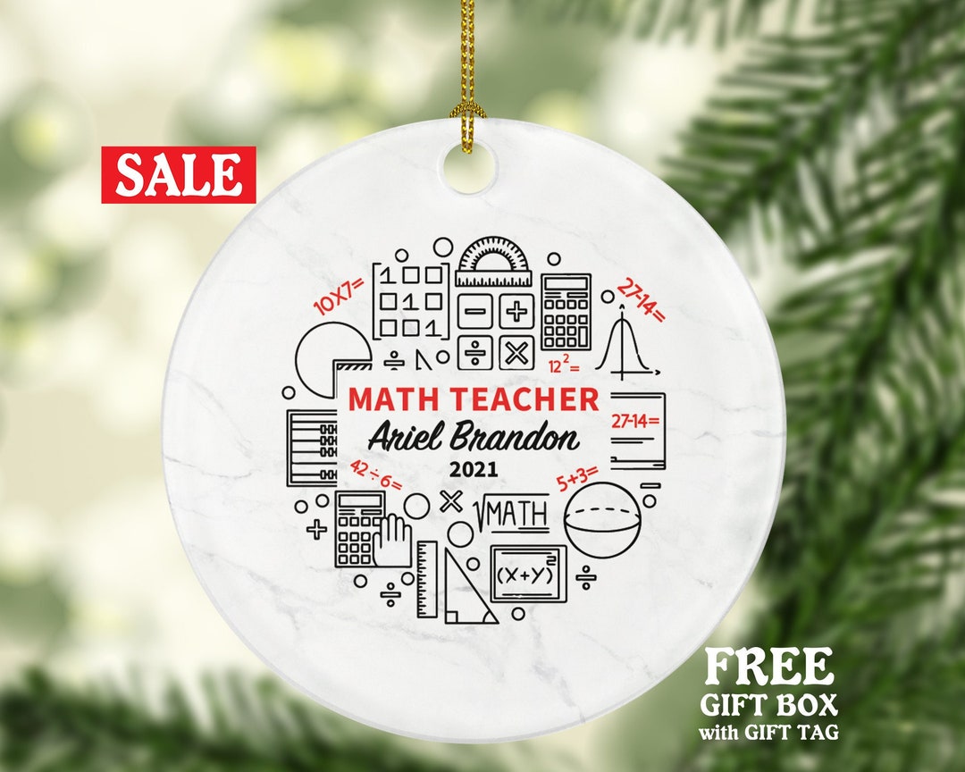 Math Teacher Christmas Ornament Personalized, Math Teacher Christmas ...