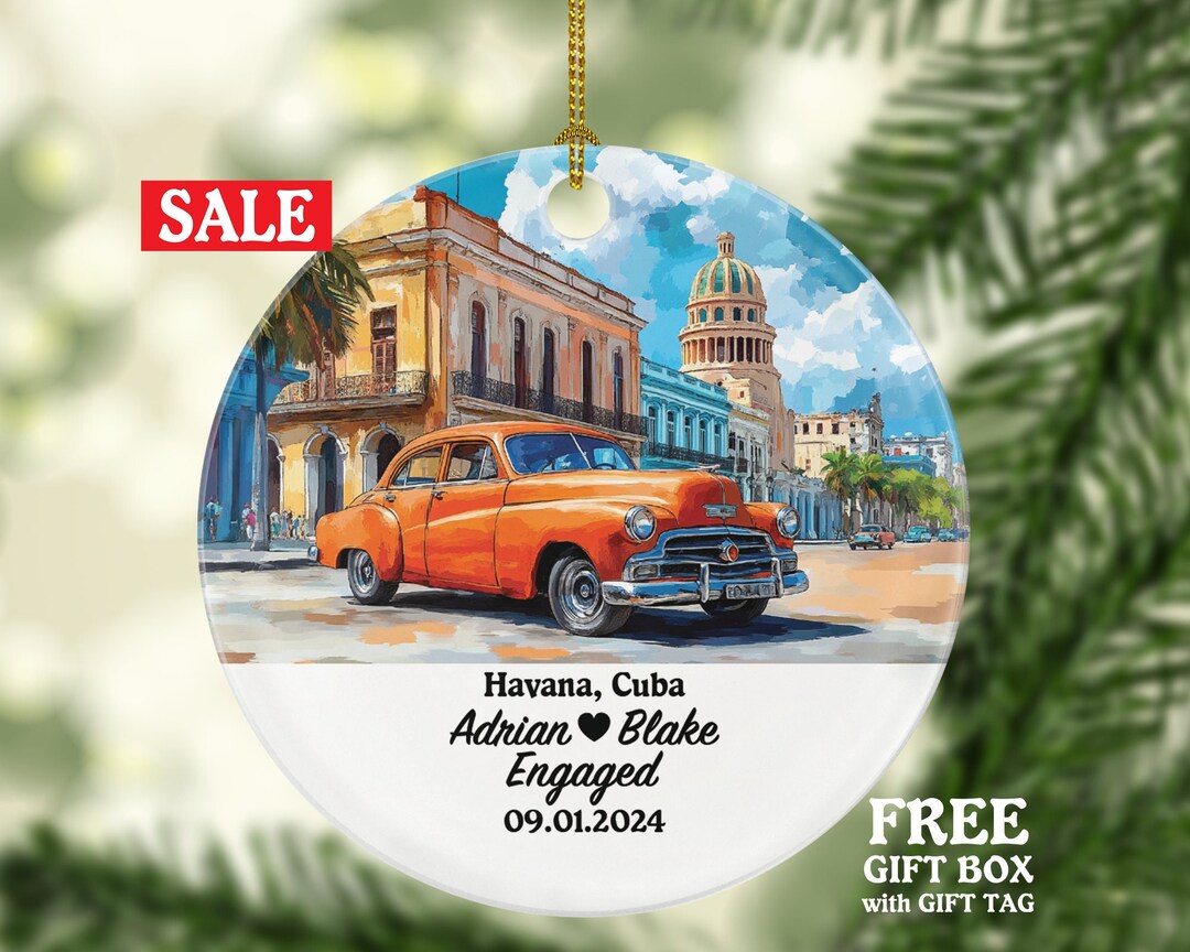 Havana Christmas Ornament Personalized - Cuba Engaged Married Family ...