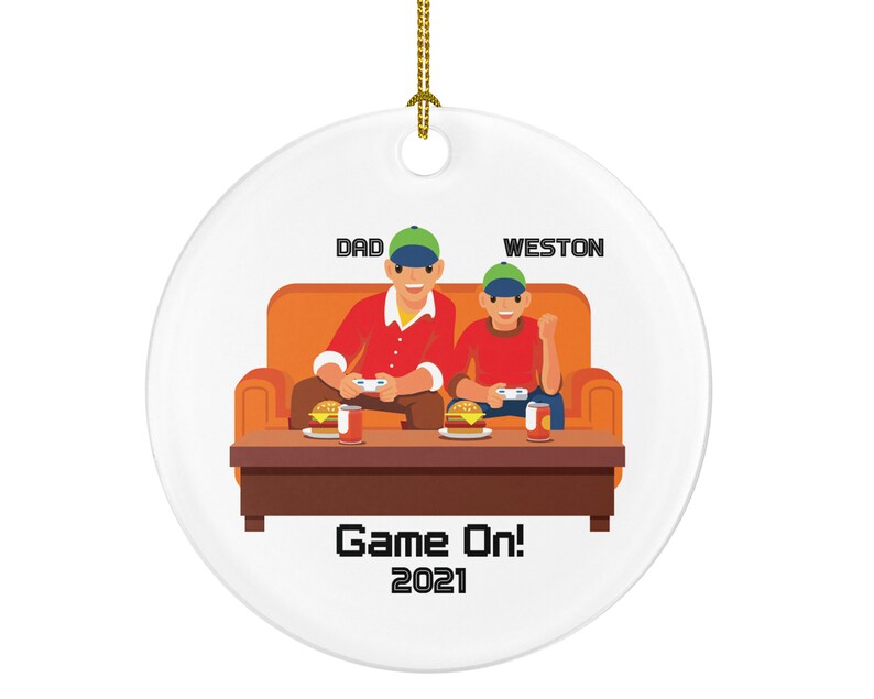 Personalized Playing Video Game Player Father Son Dad Boy - Etsy