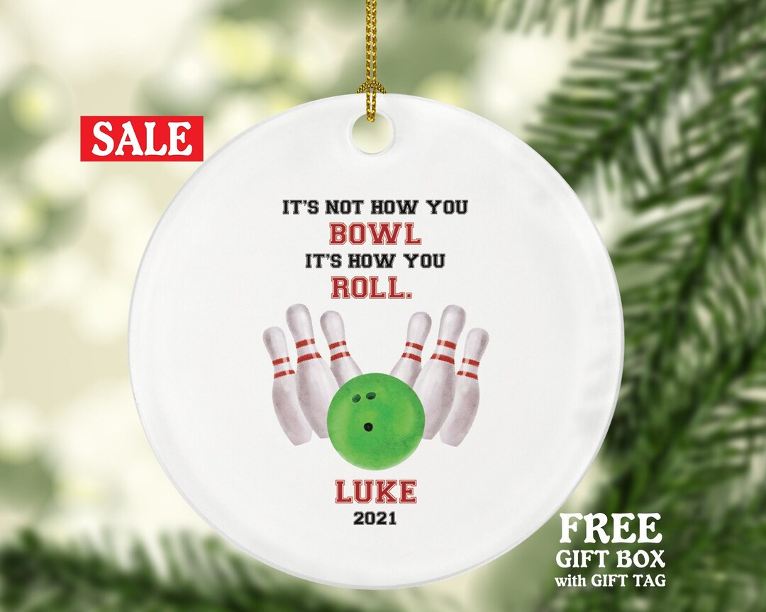 Bowling Christmas Ornament Personalized - Bowling Ball and Pin Strike ...