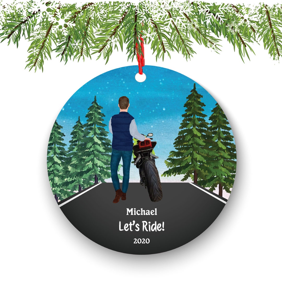 Biker Motorcyclist Personalized Christmas Ornament Motorcycle Rider Boy ...