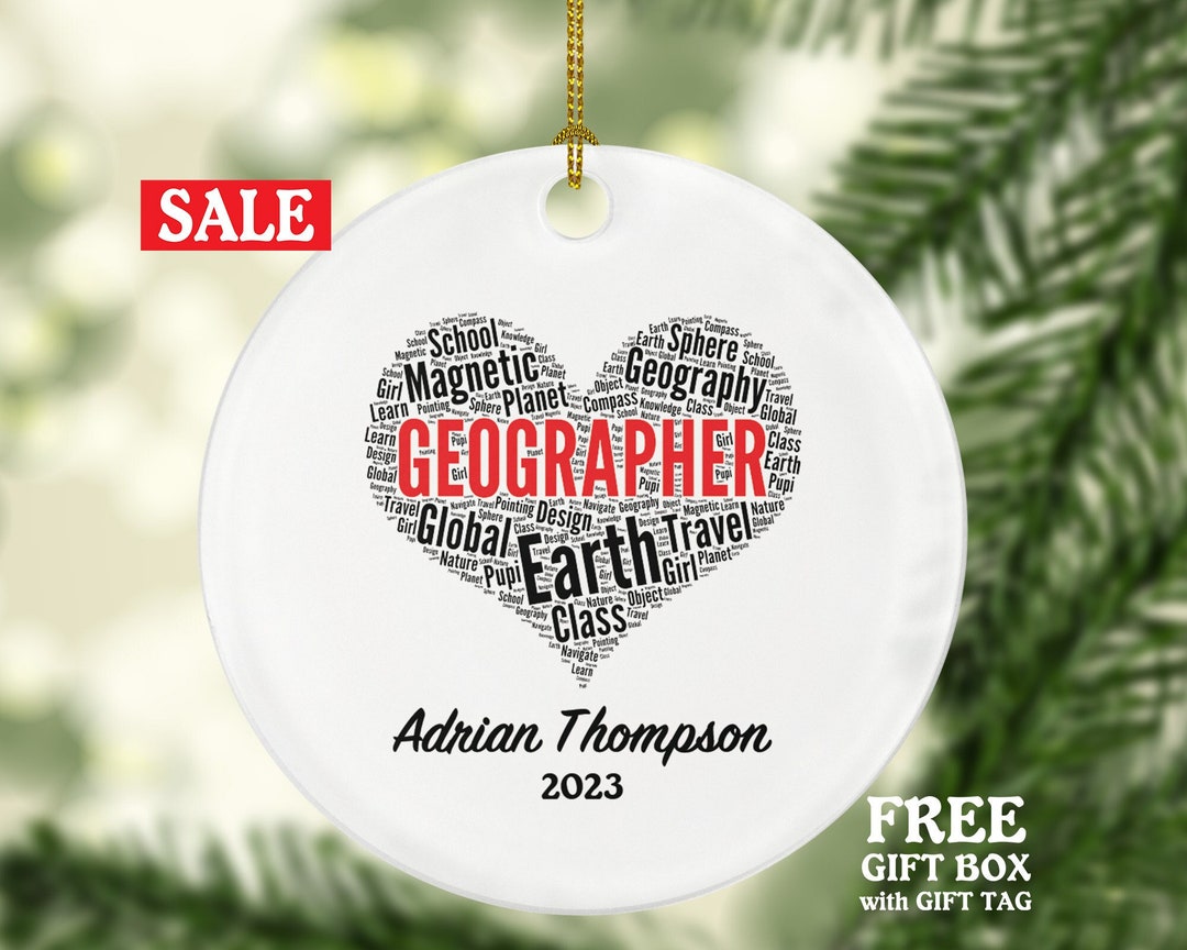 Geographer Christmas Ornament Personalized - Geography Gift With Name ...
