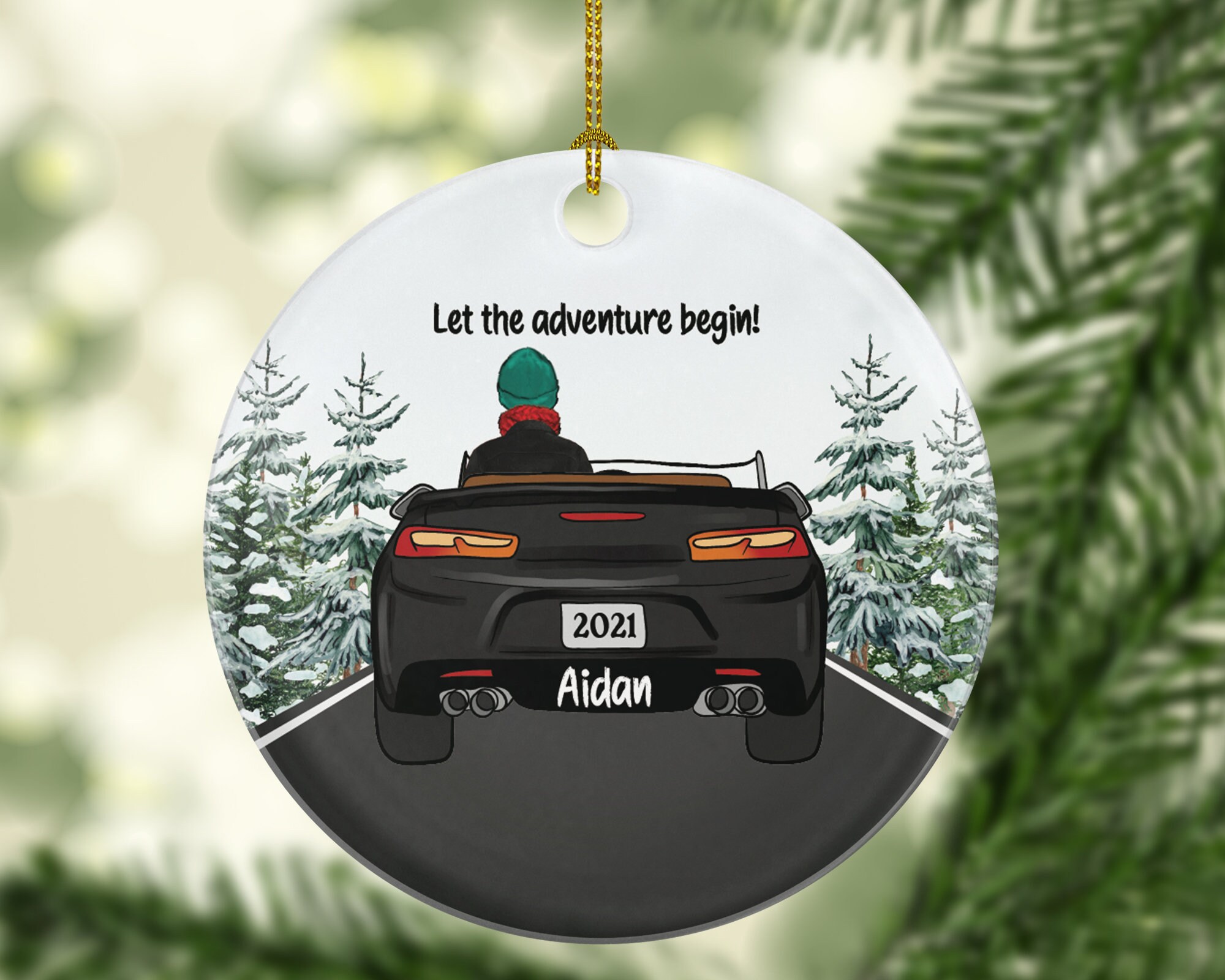 Personalized New Driver Christmas Ornament Boy Male Car Driving ...