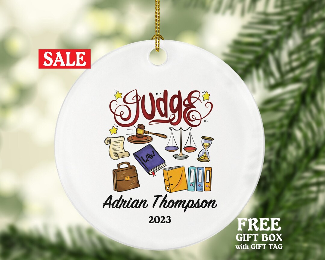 Personalized Judge Christmas Ornament, Custom Gift for Attorney at Law ...