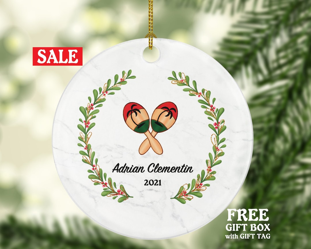 Maracas Christmas Ornament Personalized - Musical Instrument Playing ...