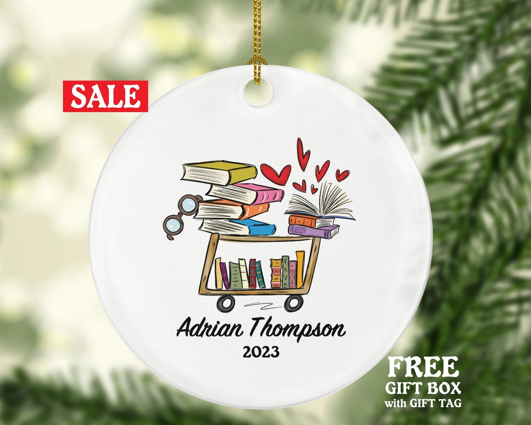 Librarian Christmas Ornament Personalized - Library Worker Bookworm ...