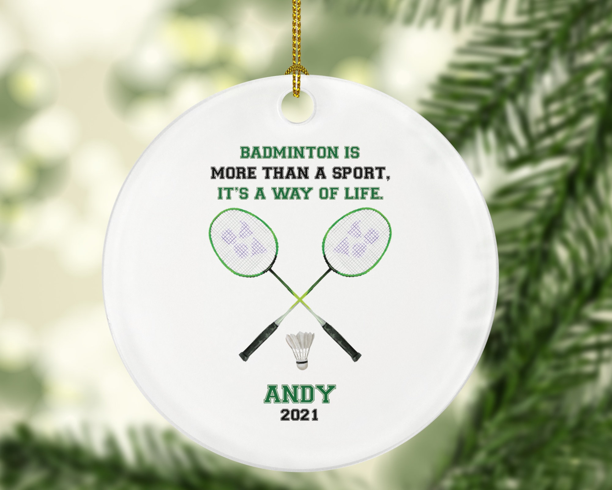 Personalized Badminton Christmas Tree Ornament Badminton Team - Etsy