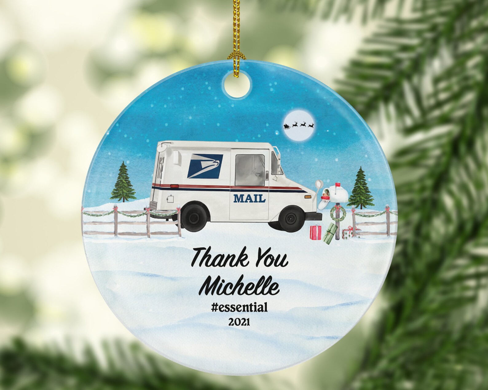 Mail Carrier Truck Postal Worker Christmas Ornament - Mailman ...
