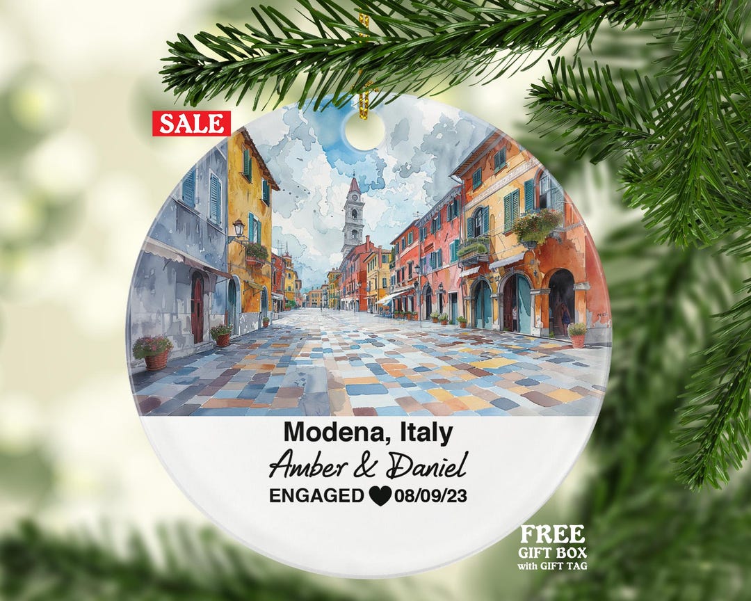 Custom Modena Italy Ornament, Enzo Ferrari Museum, Ghirlandina Tower ...