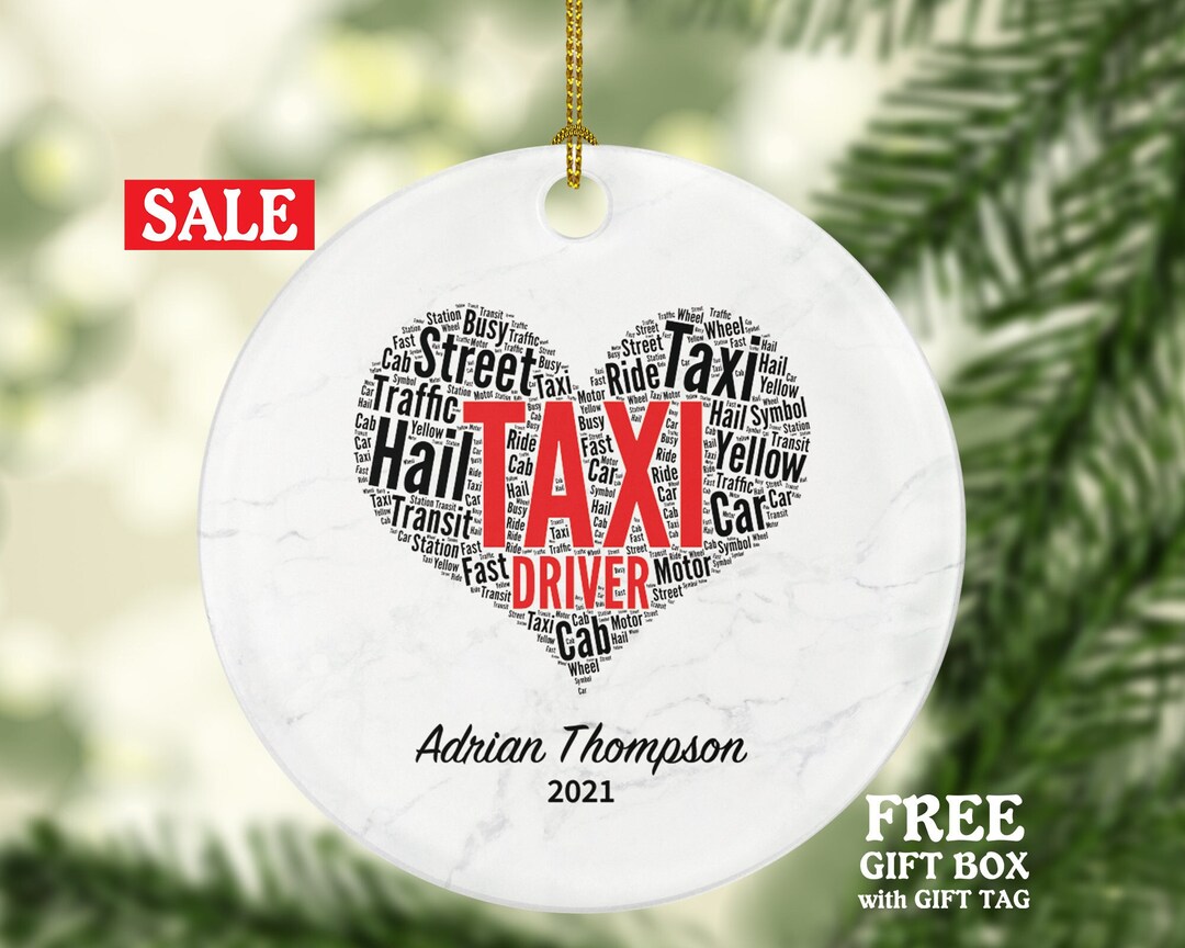 Taxi Driver Christmas Ornament Personalized - Cab Driver Gift - Custom ...