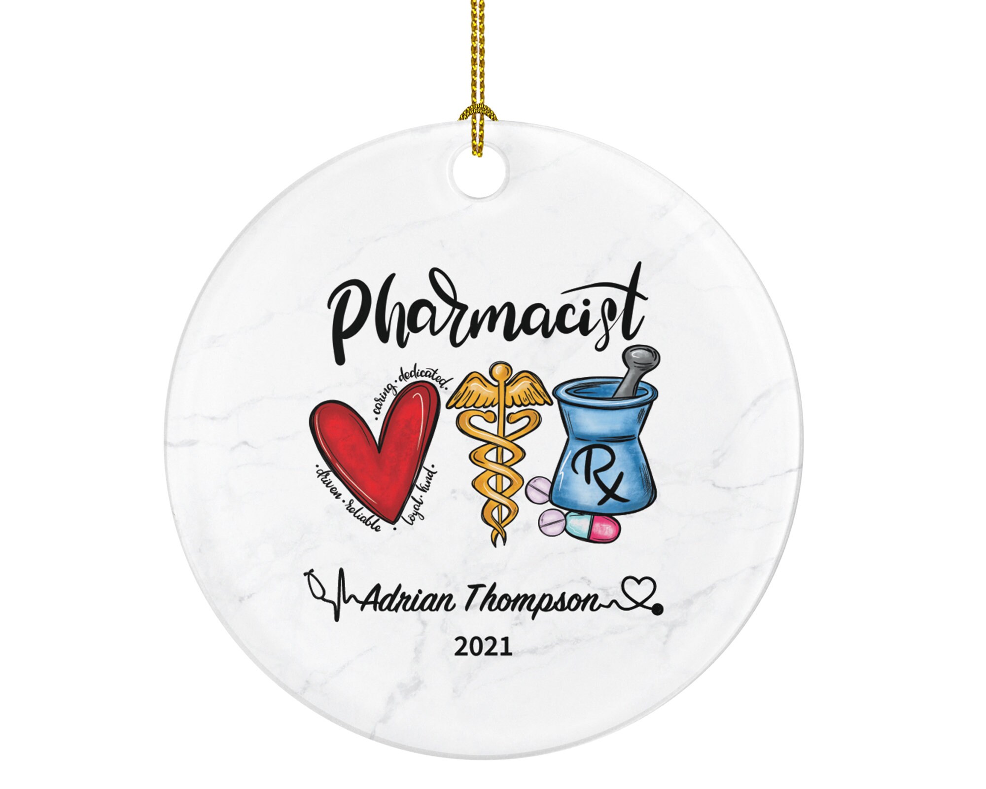 Pharmacist Christmas Ornament Personalized Gift for Pharmacy - Etsy