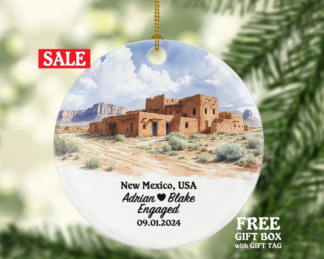 New Mexico Christmas Ornament Personalized - NM Engaged Married Family ...