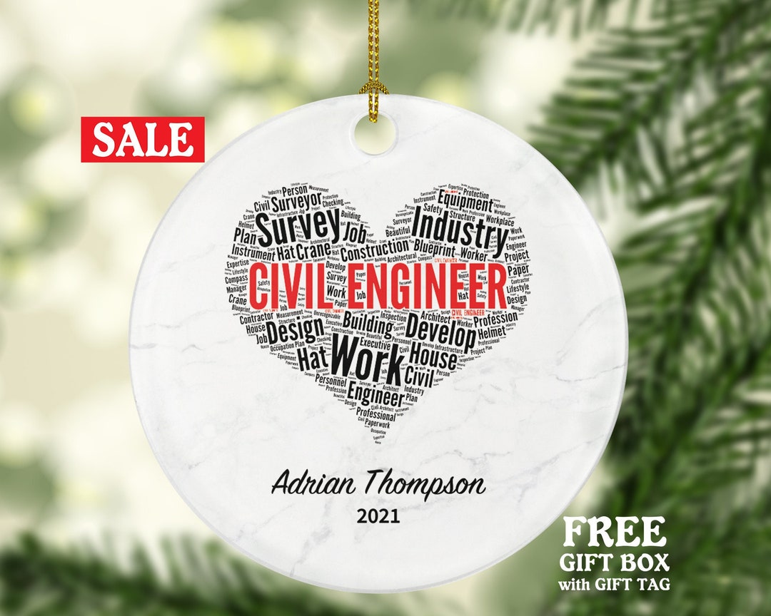 Civil Engineer Christmas Ornament Personalized, Civil Engineer Custom ...