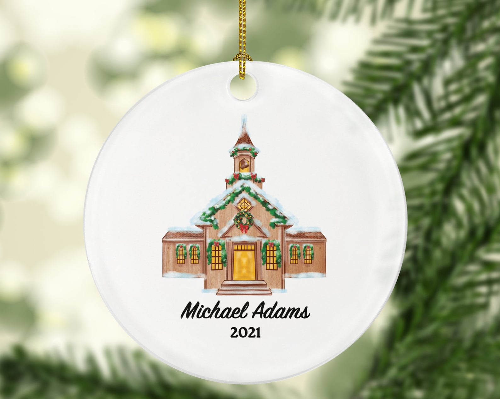 Church Christmas Ornament Personalized Christian Gift - Etsy