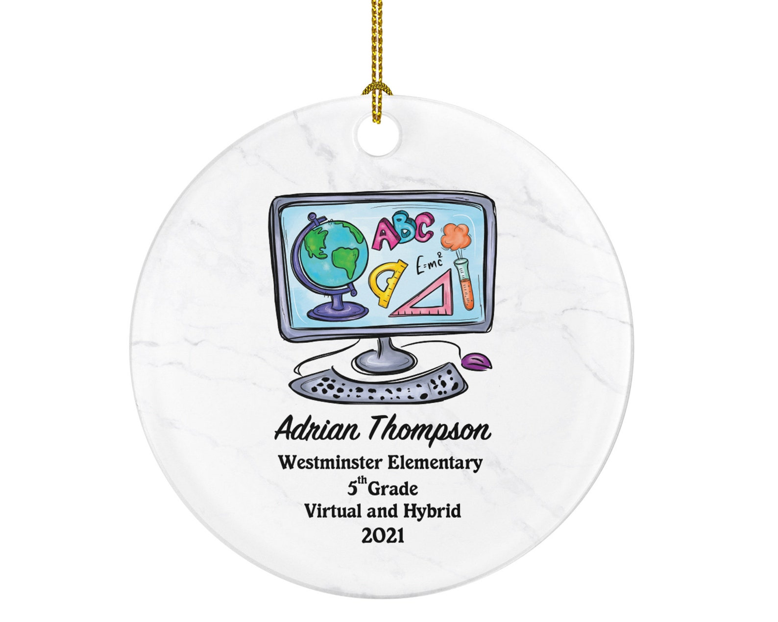 Virtual Grade Graduation Online Learning Christmas Ornament ...