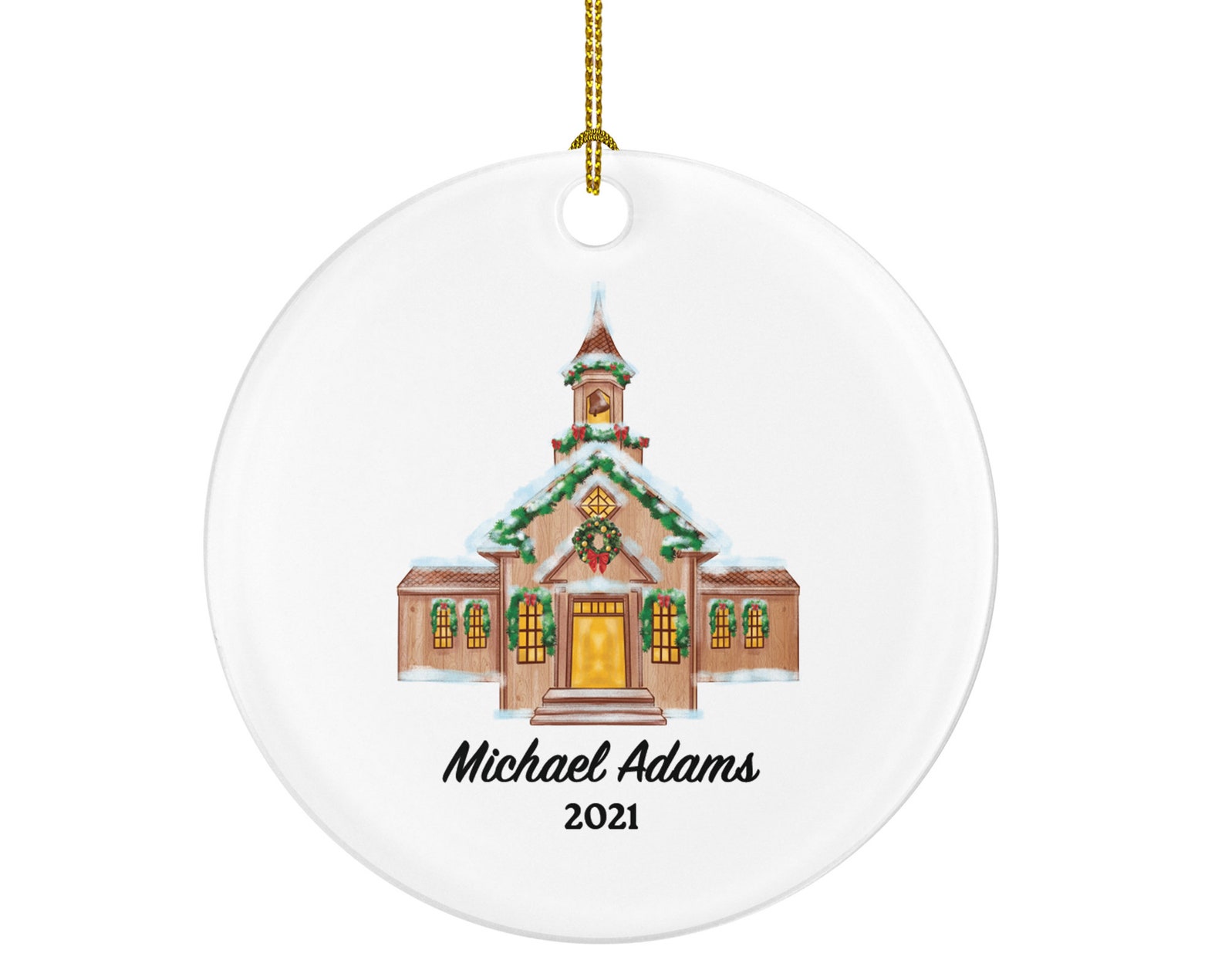 Church Christmas Ornament Personalized - Christian Gift - Custom Name ...